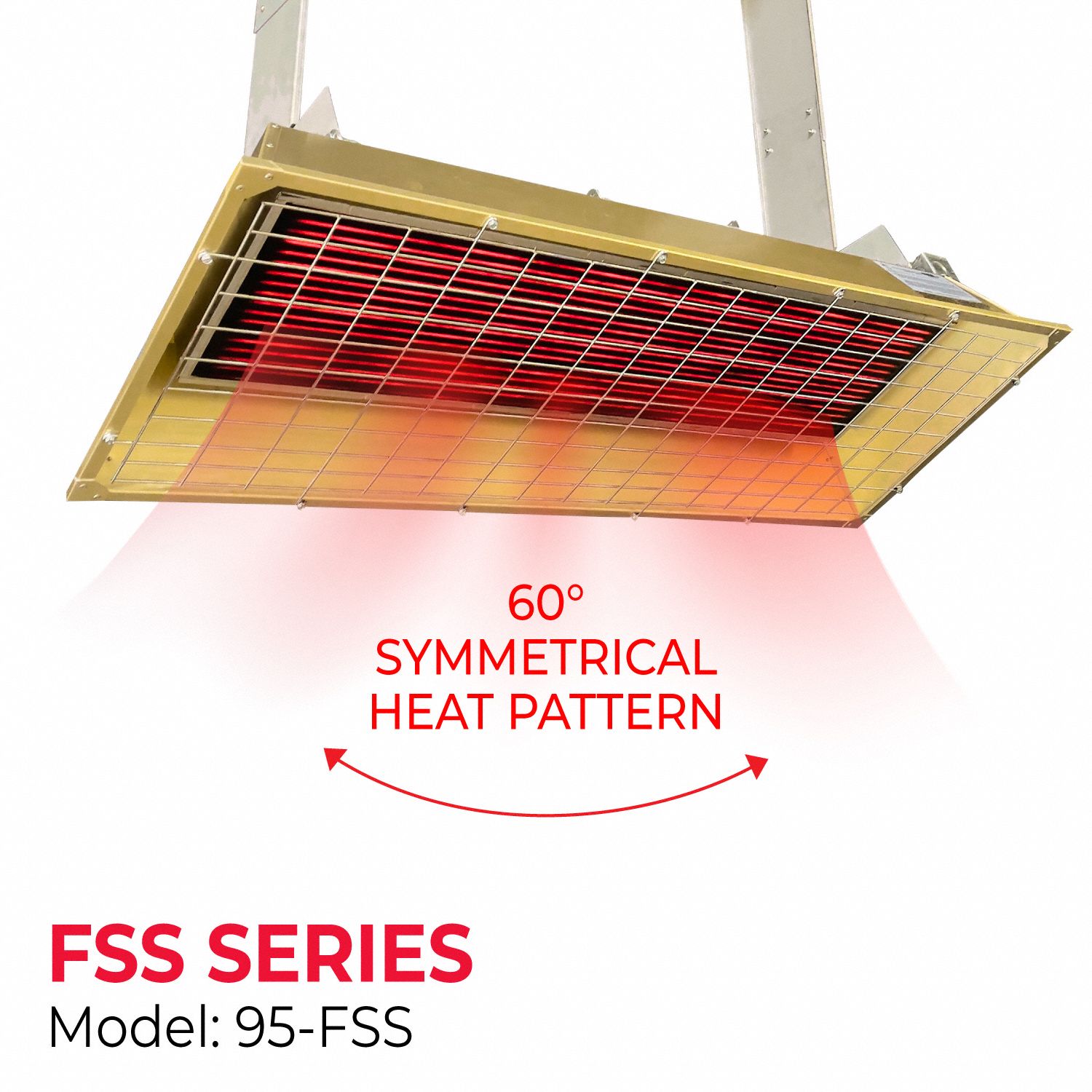 FOSTORIA Infrared Overhead Electric Heater: 9500 W Watt Output, 480 V ...