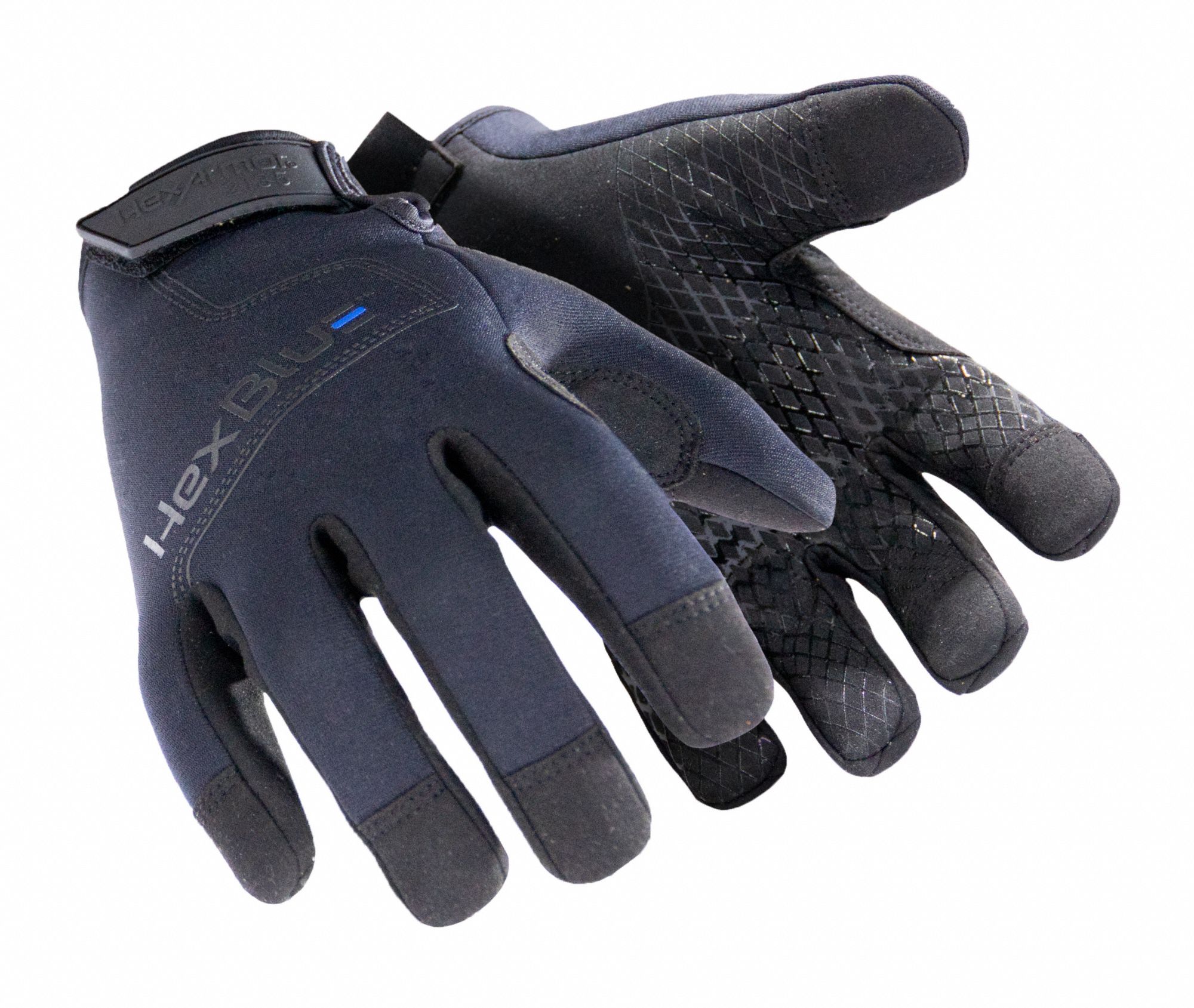 HEXARMOR, XL, Blue/Black, Law Enforcement Gloves - 786VF6|2135-XL (10 ...