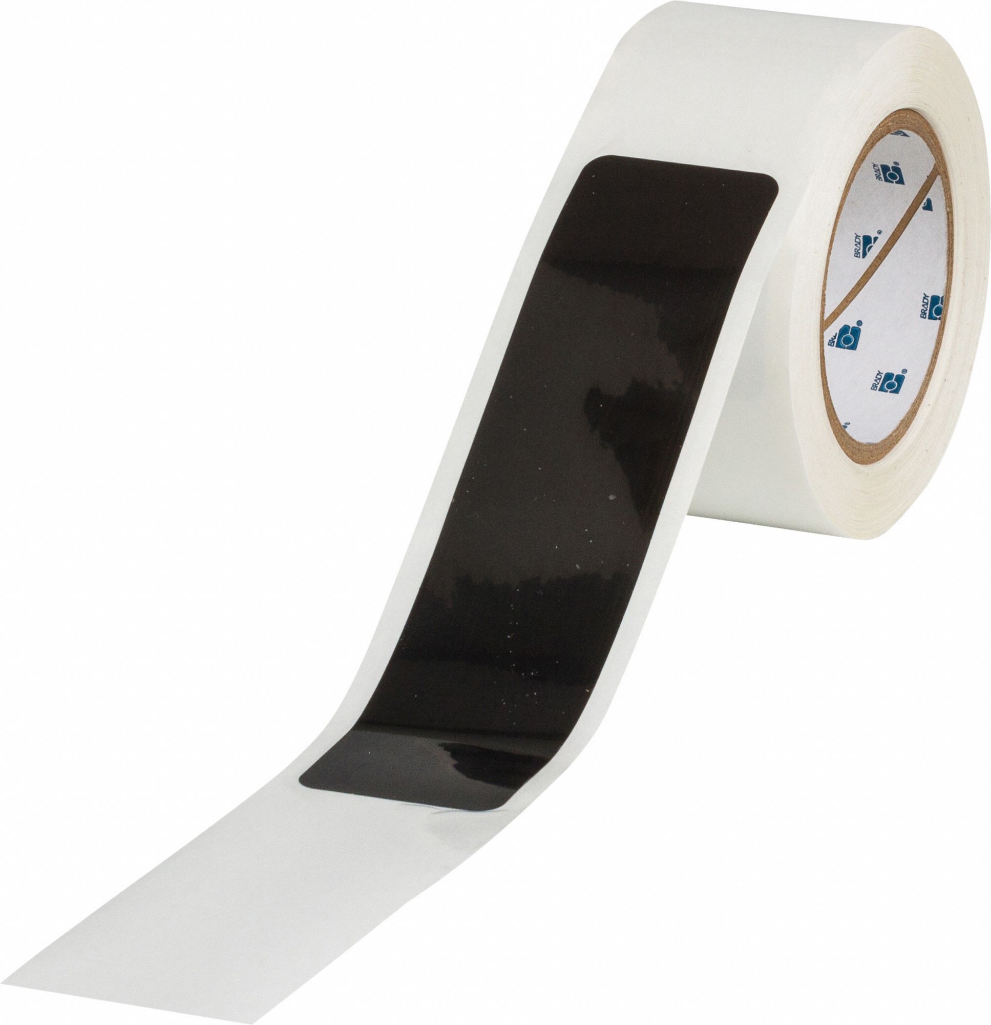 Floor Marking Tape, Rectangle, Solid, Black, 2 in, 8 in, Polyester, PK ...