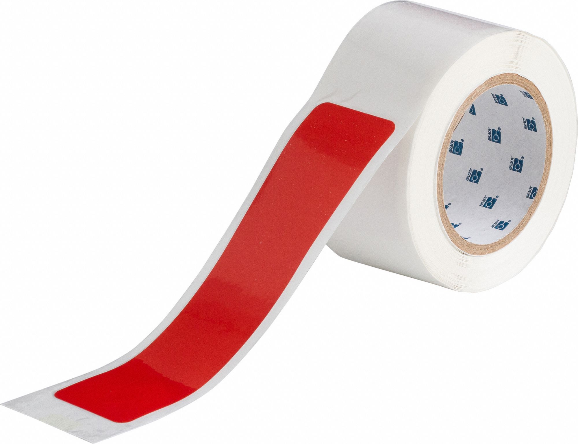 Floor Marking Tape, Rectangle, Solid, Red, 2 in, 8 in, Polyester, PK 65 ...