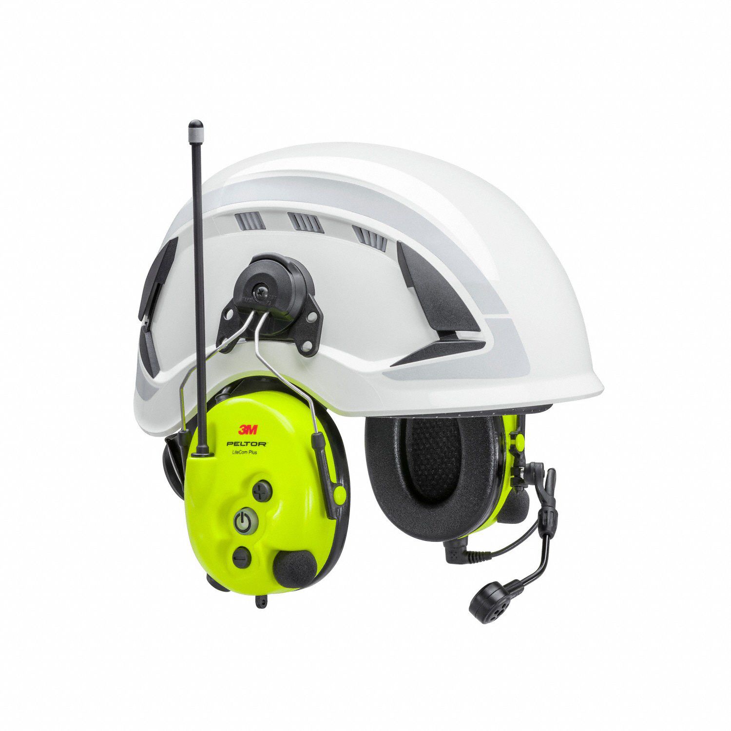 3M PELTOR, Hard Hat-Mounted Earmuff, 25 dB NRR, LiteCom Plus Headset ...