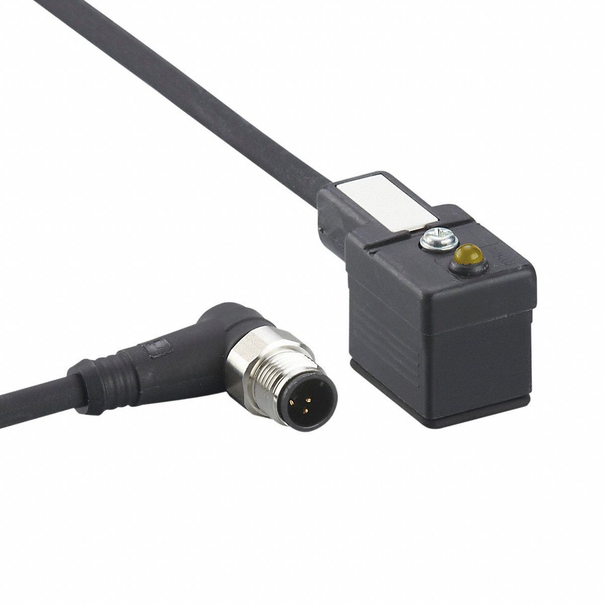 IFM, M12 Male Right Angle x DIN Form B Industrial, 2 ft Cable Lg, Patch ...