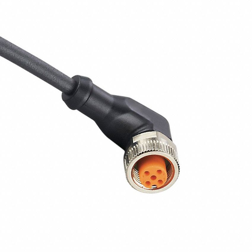 M12 Female Right Angle x Bare Wire, 5 m Cable Lg, Patch cable - 787D47 ...