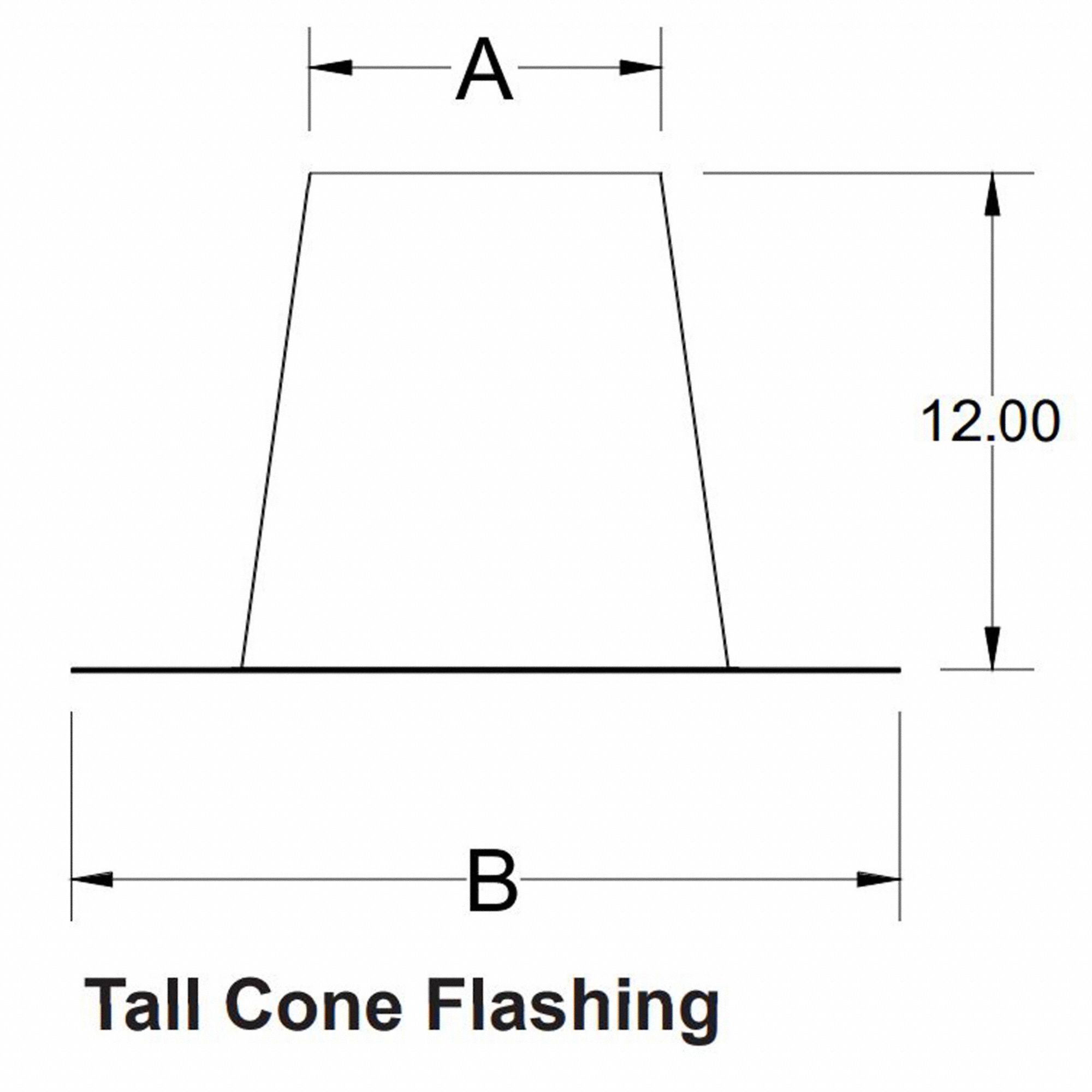 For Flat/Pitched Roof, Square Base, 25"H-W SS Cone Flashing - 787EA8 ...