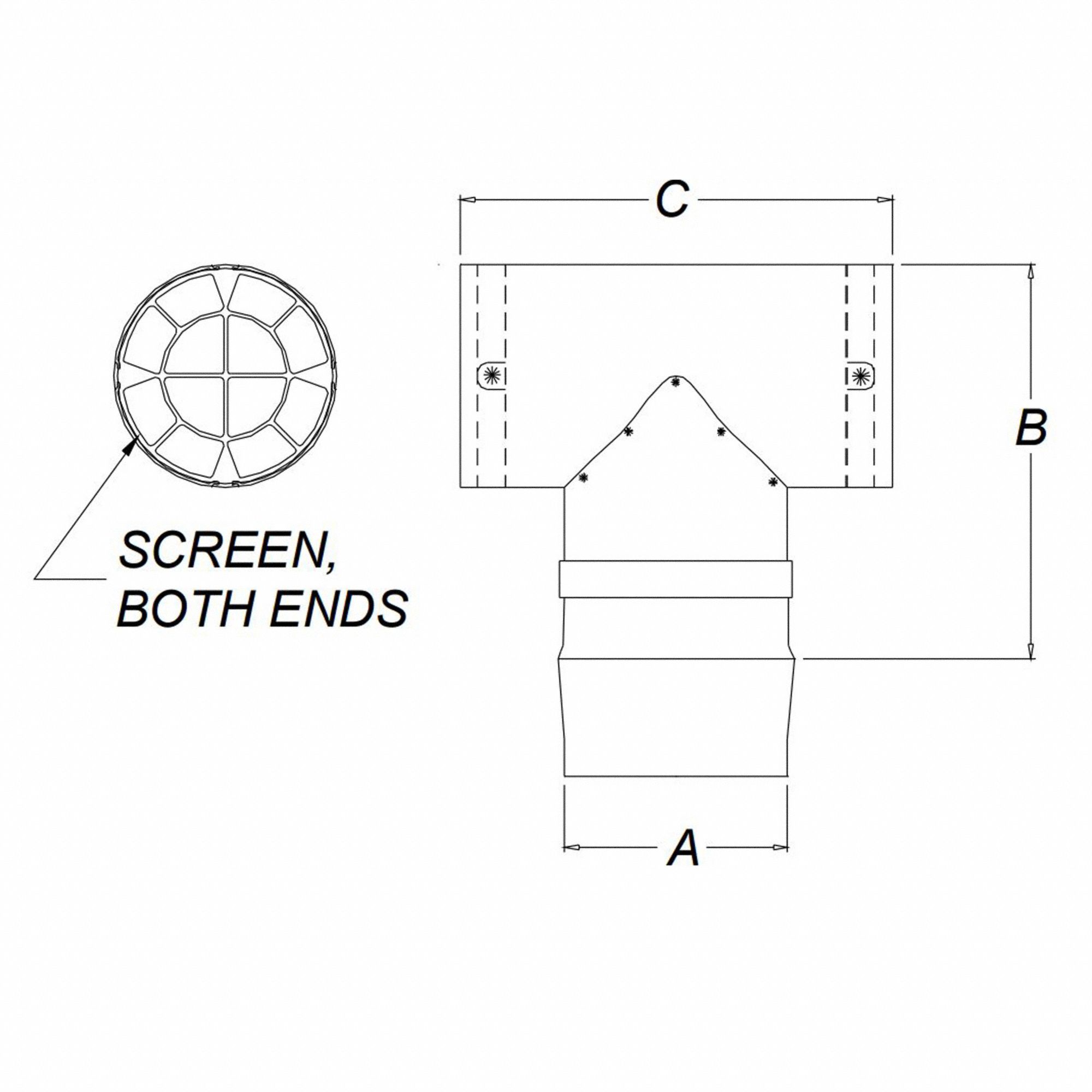 4 in Duct, 7 in Lg, Tee - 787EF7|9490TEE - Grainger