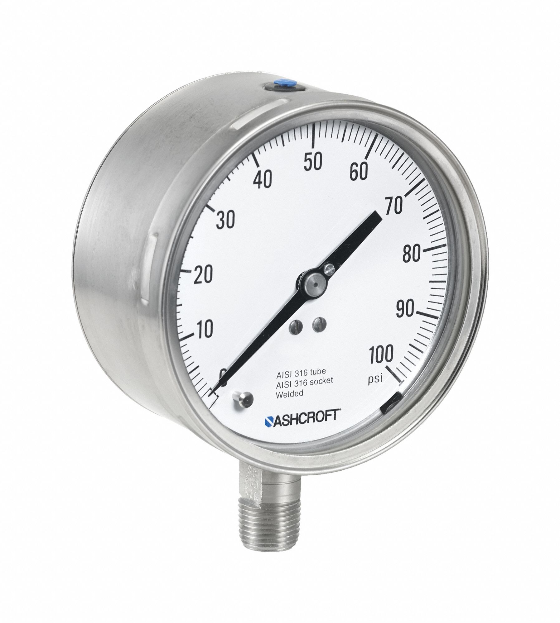 ASHCROFT, -30 psi / Hg to 60 psi, 4 1/2 in Dial, Compound Gauge - 787MV0|451209SD04L30IMV&60 ...