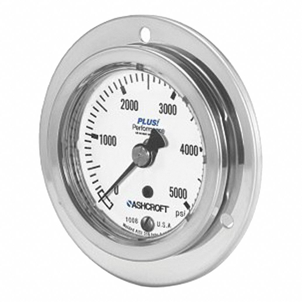 ASHCROFT, 0 psi / Hg to 30 psi, 2 1/2 in Dial, Panel Mount Pressure Gauge - 787N48|632008S02B30 ...