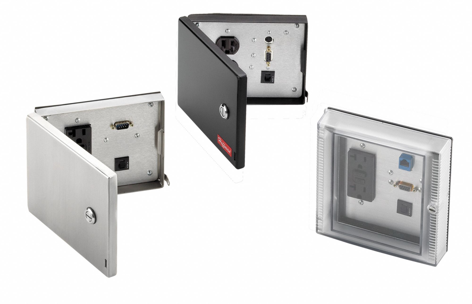 NVENT HOFFMAN Data Interface Port: Polycarbonate Cover, 120V Duplex ...