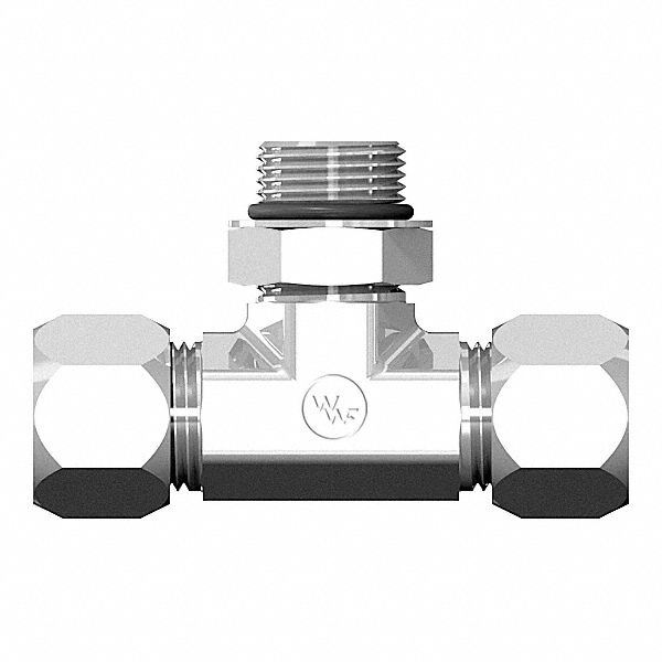 WEATHERHEAD, 1/2 in OD x 1/2 in OD x 1/2 in OD Size, 2 1/2 in Overall ...