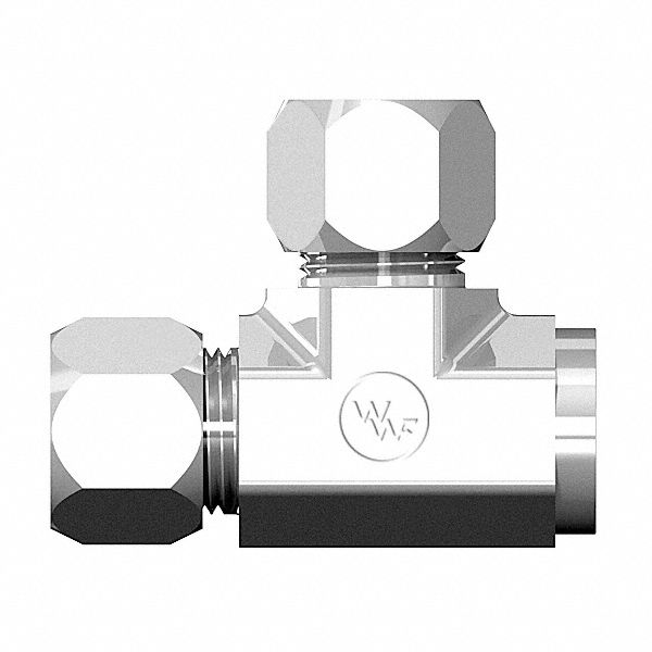 WEATHERHEAD, 1/2 in OD x 3/8 in Pipe x 1/2 in OD Size, 3/8"-18 Thread ...