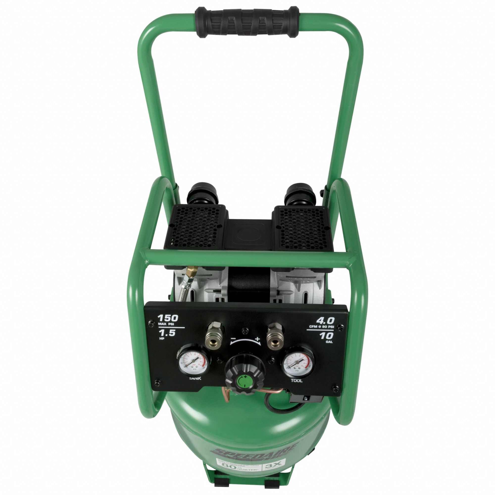 SPEEDAIRE Air Compressor: Quiet, Oil Free, 10 gal, Vertical, 1.5 hp, 4 ...