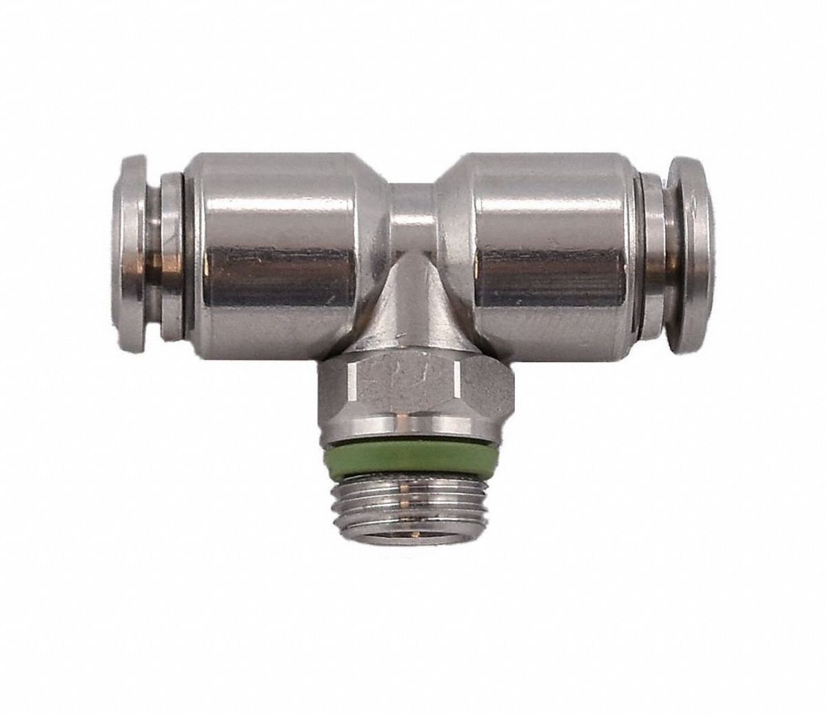 AIGNEP USA, 8 mm OD x 8 mm OD x 1/4 in OD Size, Stainless Steel, Push-Fit Tee Fitting - 787W68 ...