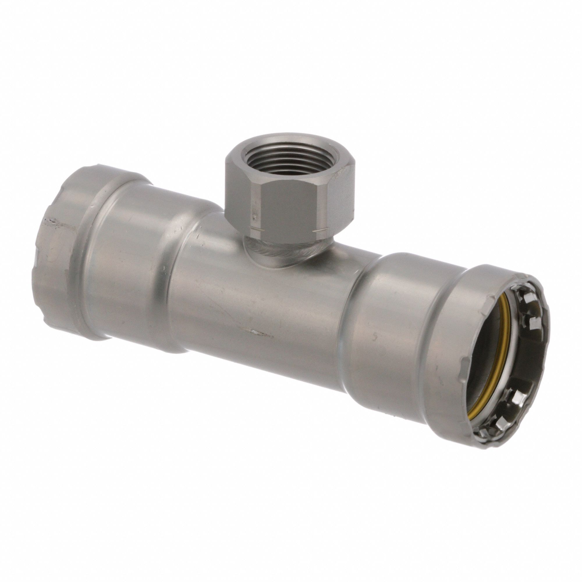 VIEGA MEGAPRESS, 1 1/2 in Pipe x 1 1/2 in Pipe x 1 in Pipe Size, Carbon ...