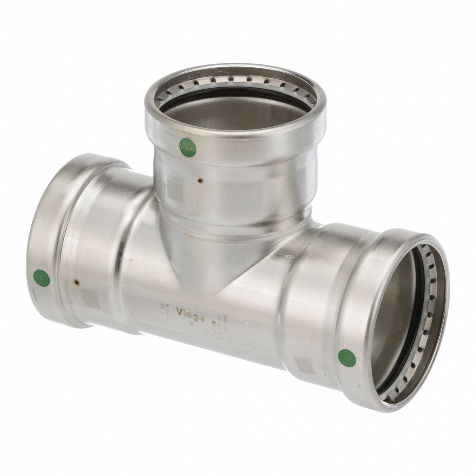 VIEGA PROPRESS, 3 in CTS x 3 in CTS x 3 in CTS Size, Rubber, Crimp Tee ...