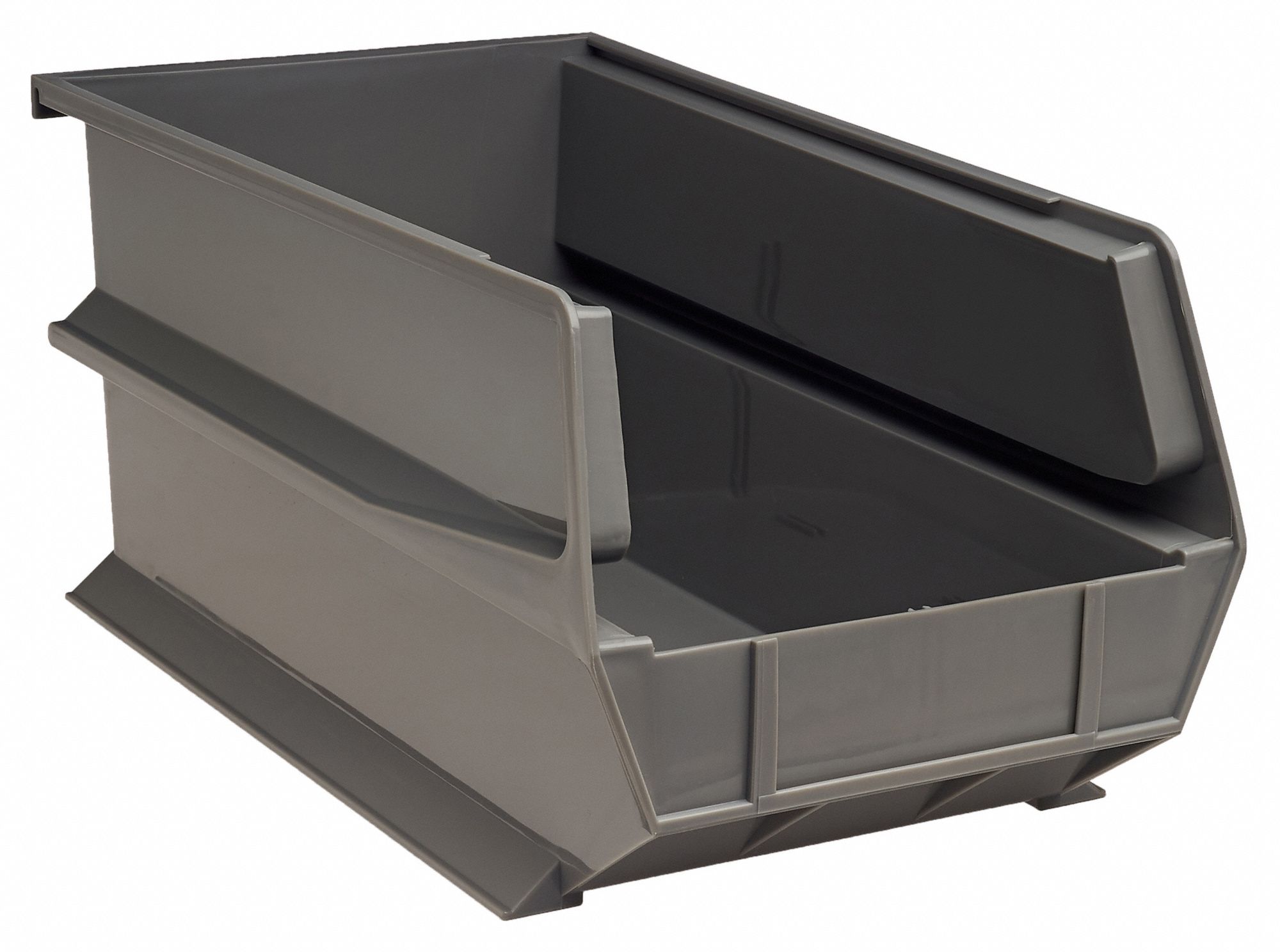 TRITON PRODUCTS, 8 1/4 in x 14 3/4 in x 7 in, Gray, Stacking/Hanging ...