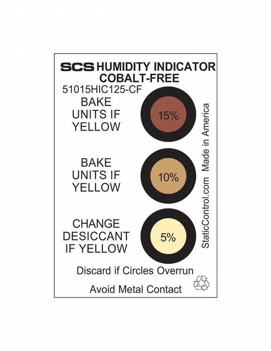2 in Wd, 3 in Lg, Humidity Exposure Card - 788X31|51015HIC125-CF - Grainger
