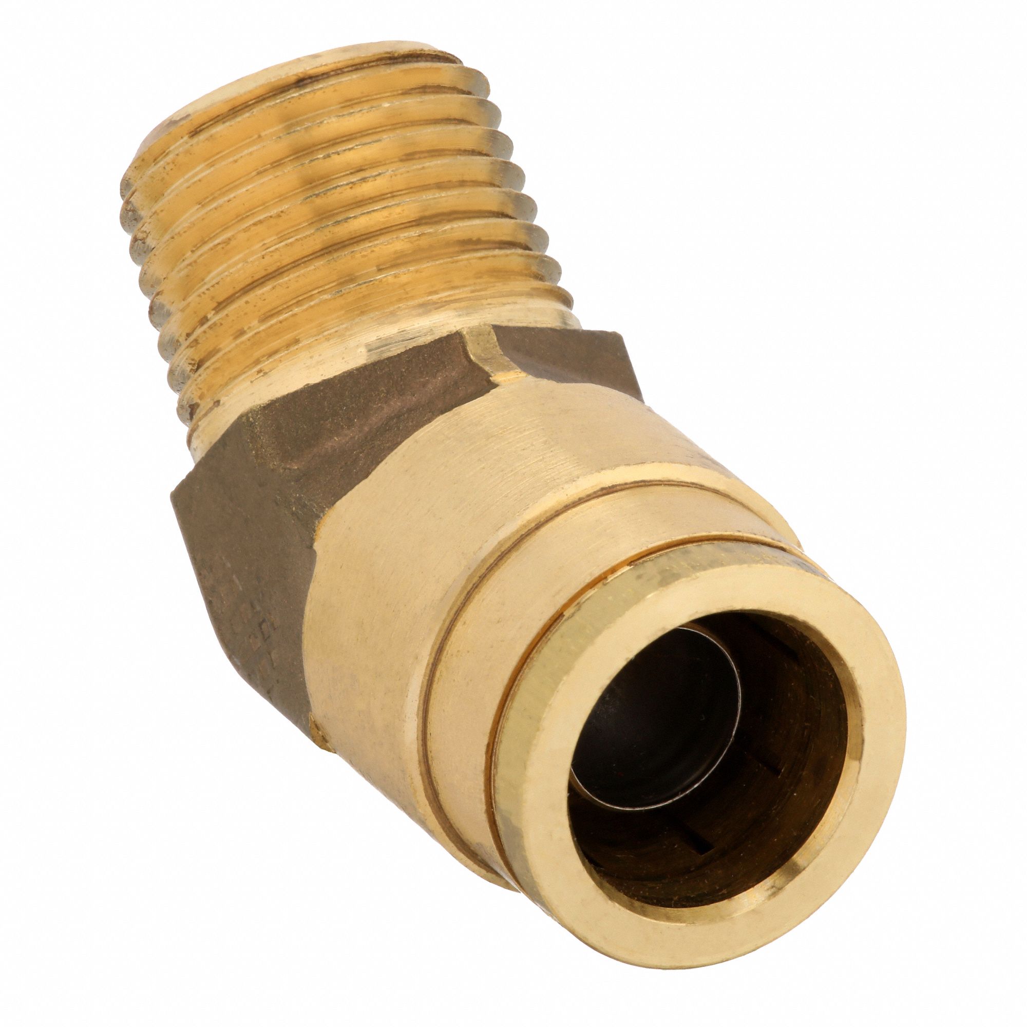 5/8 in OD x 1/2 in Pipe Fitting Size, Push-to-Connect x MNPT, Push-Fit ...
