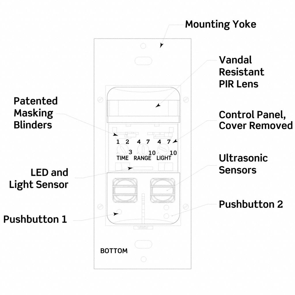 LEVITON, Occupancy/Photocell/Vacancy, Fluorescent/Incandescent/LED ...