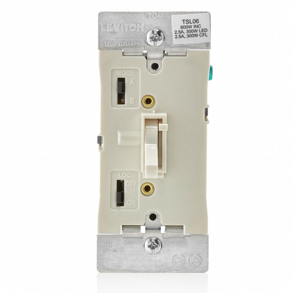 LEVITON, Fluorescent/Halogen/Incandescent/LED, 1-Pole, 3-Way, Lighting ...