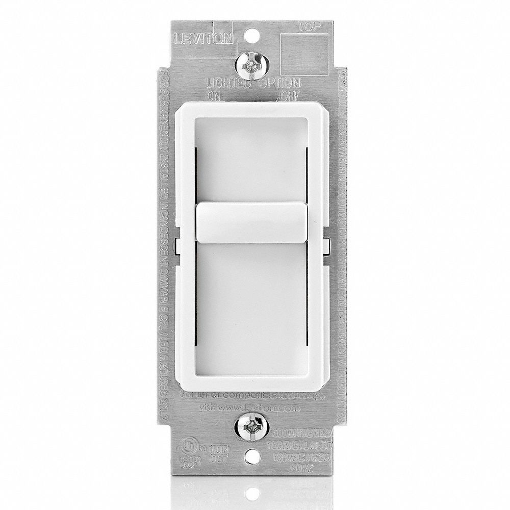LEVITON, Fluorescent/Incandescent/LED, 1-Pole, Lighting Dimmer - 791DX8 ...