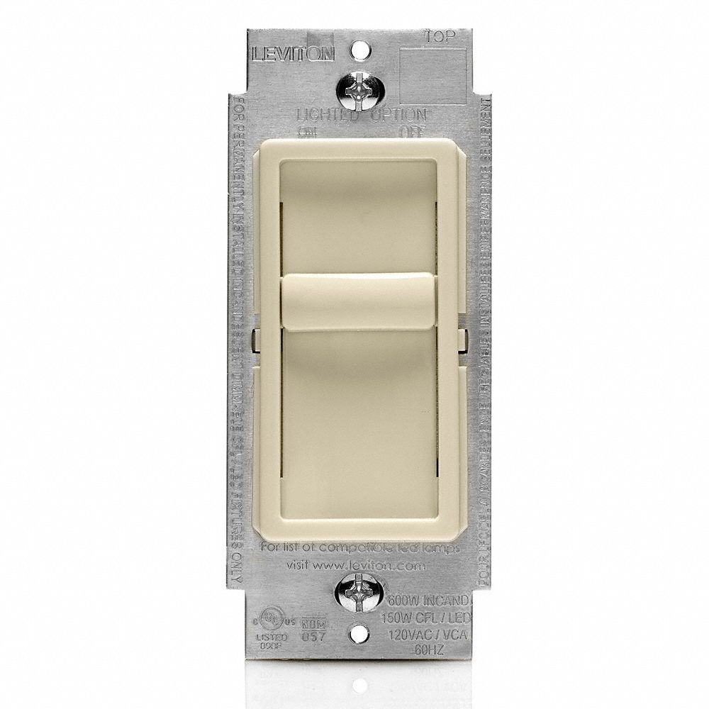 LEVITON, Fluorescent/Incandescent/LED, 1-Pole, Lighting Dimmer - 791DY0 ...
