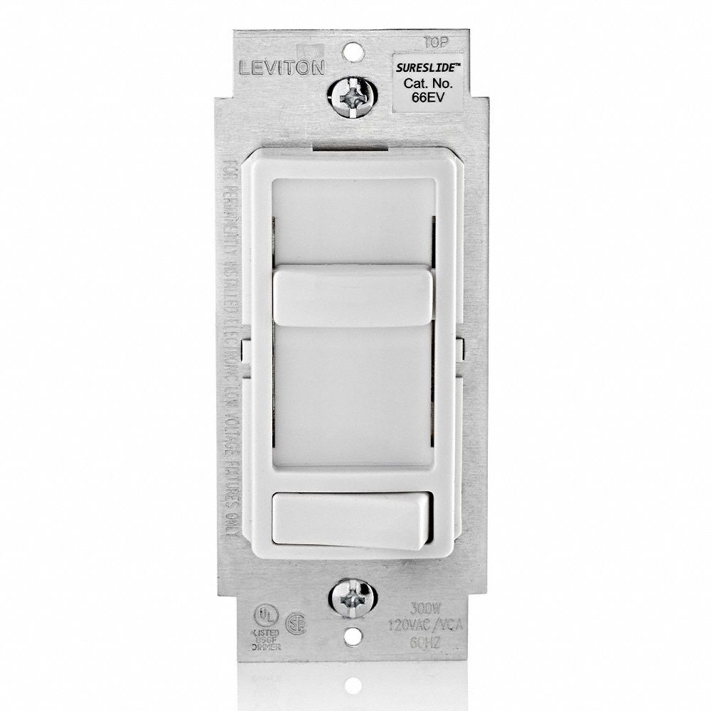 LEVITON, 1-Pole, 3-Way, 120V AC, Lighting Dimmer - 791DY8|66EV-10W ...