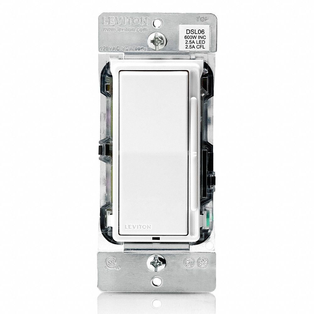 LEVITON, Fluorescent/Incandescent/LED, 1-Pole, 3-Way, Lighting Dimmer ...