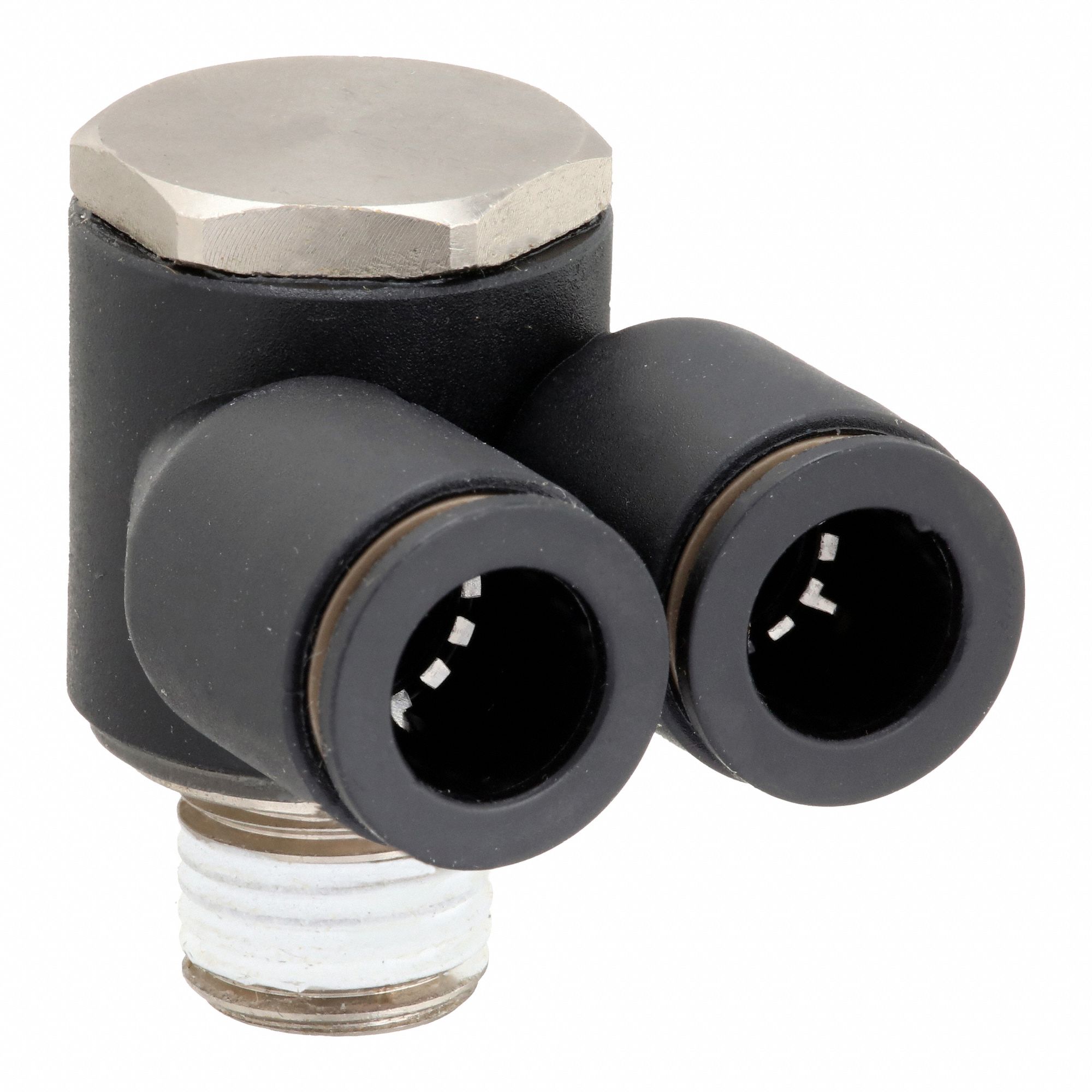 LEGRIS, 3/8 in Pipe x 3/8 in OD x 3/8 in OD Size, Nylon, Push-Fit Twin Banjo Fitting - 791RY3 ...