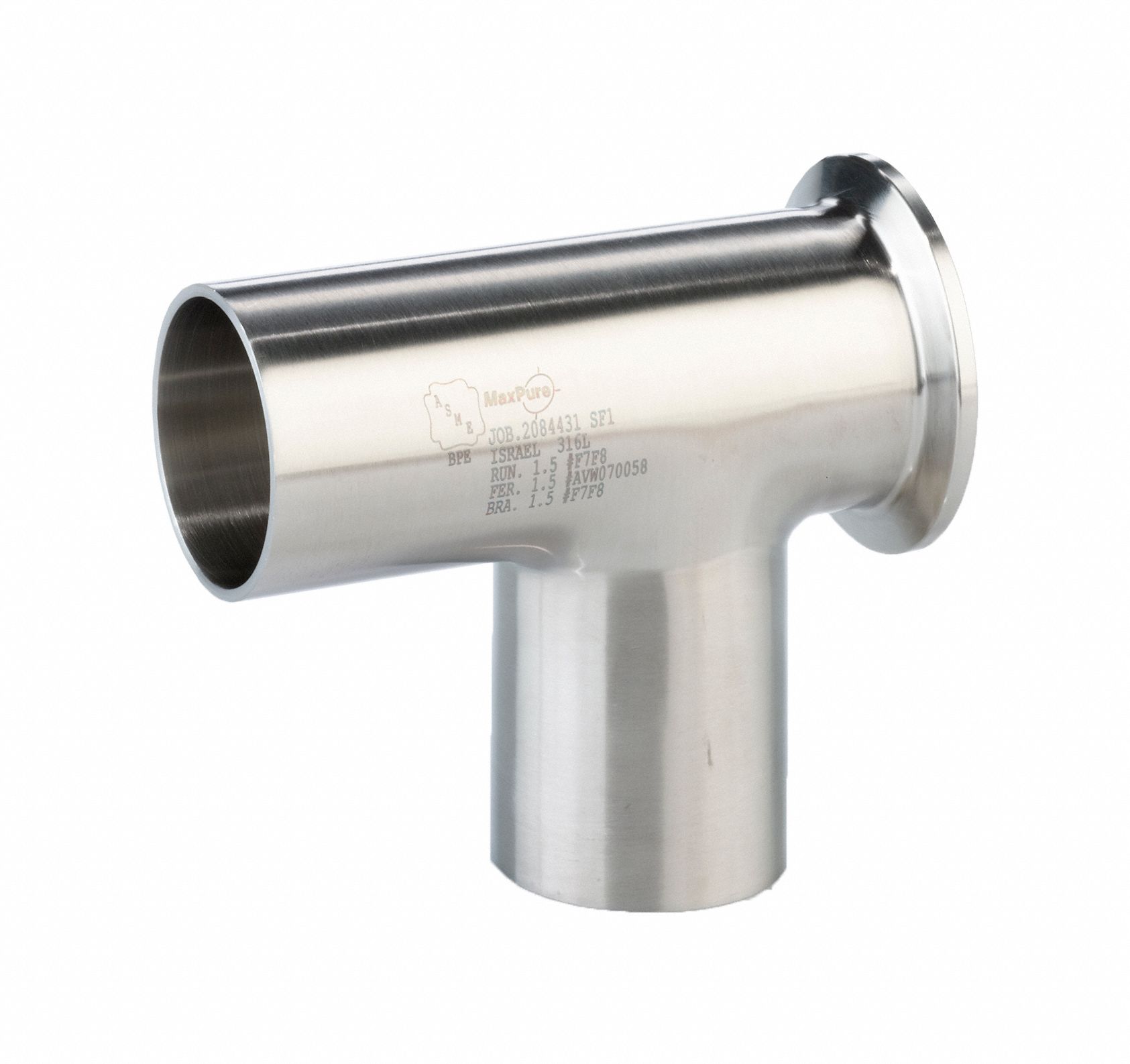 Short Outlet Tee, 6 in OD x 6 in OD x 6 in OD Size, Sanitary Tee ...