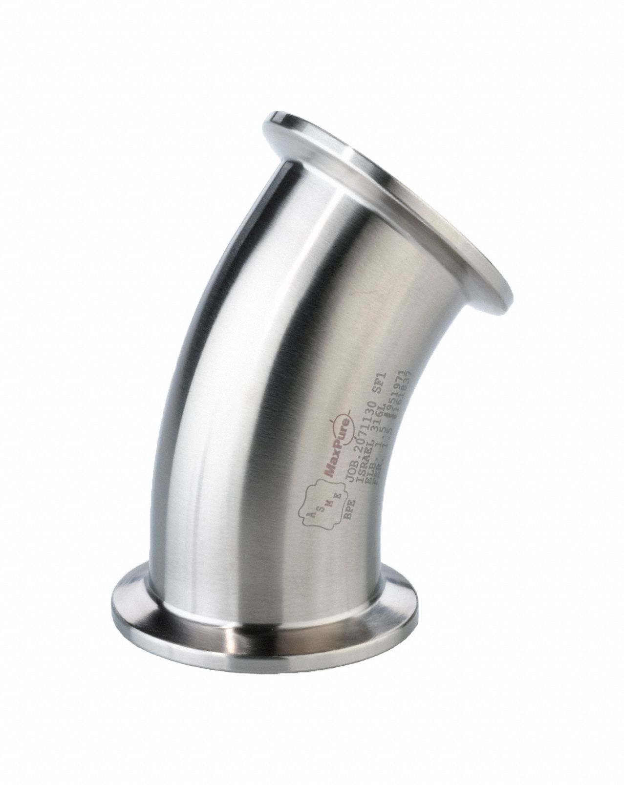 45° Elbow, 2 in OD x 2 in OD Size, Sanitary Fitting Elbow - 792MF4 ...