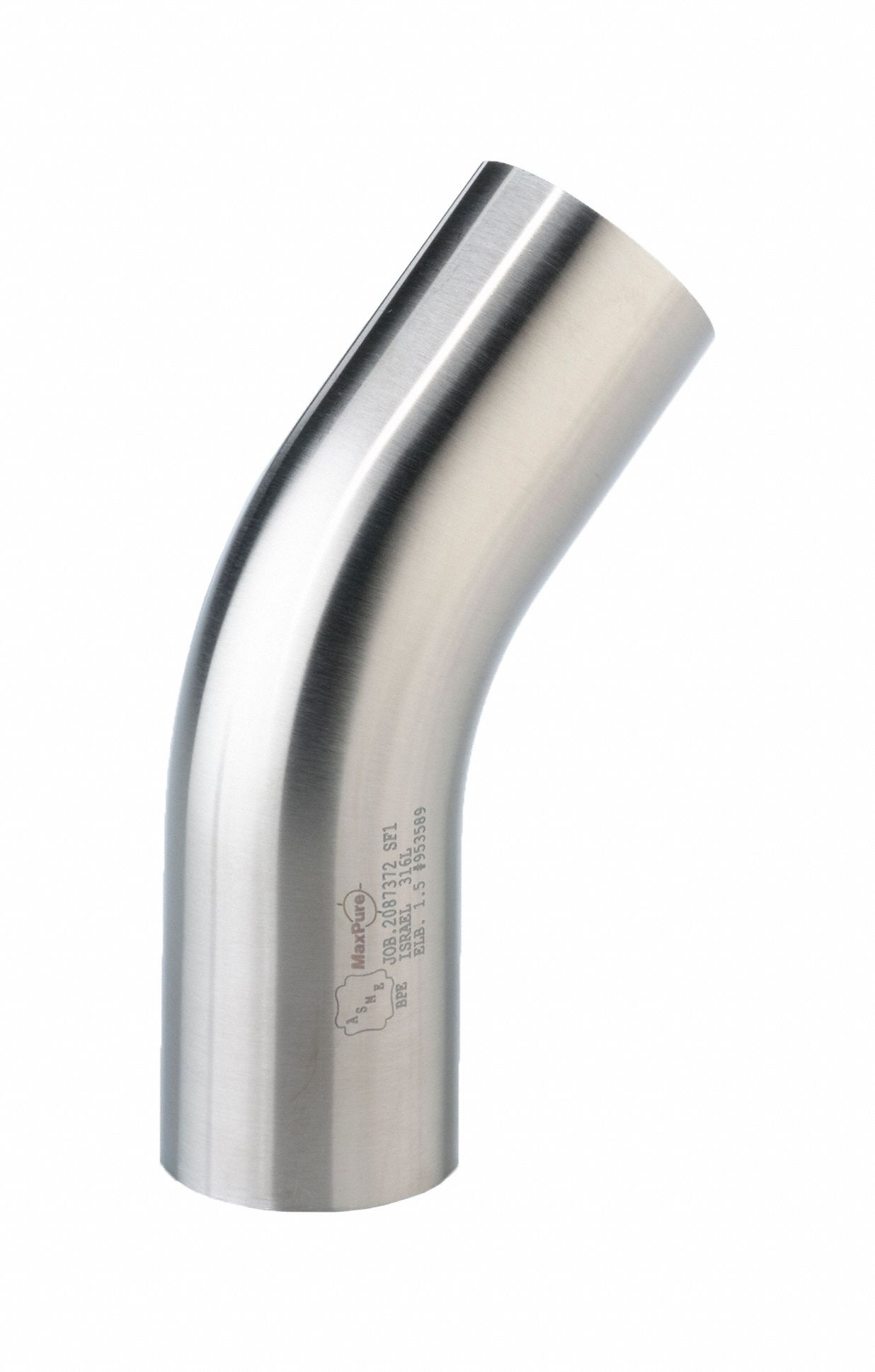 45° Elbow, 6 in OD x 6 in OD Size, Sanitary Fitting Elbow - 792R20 ...