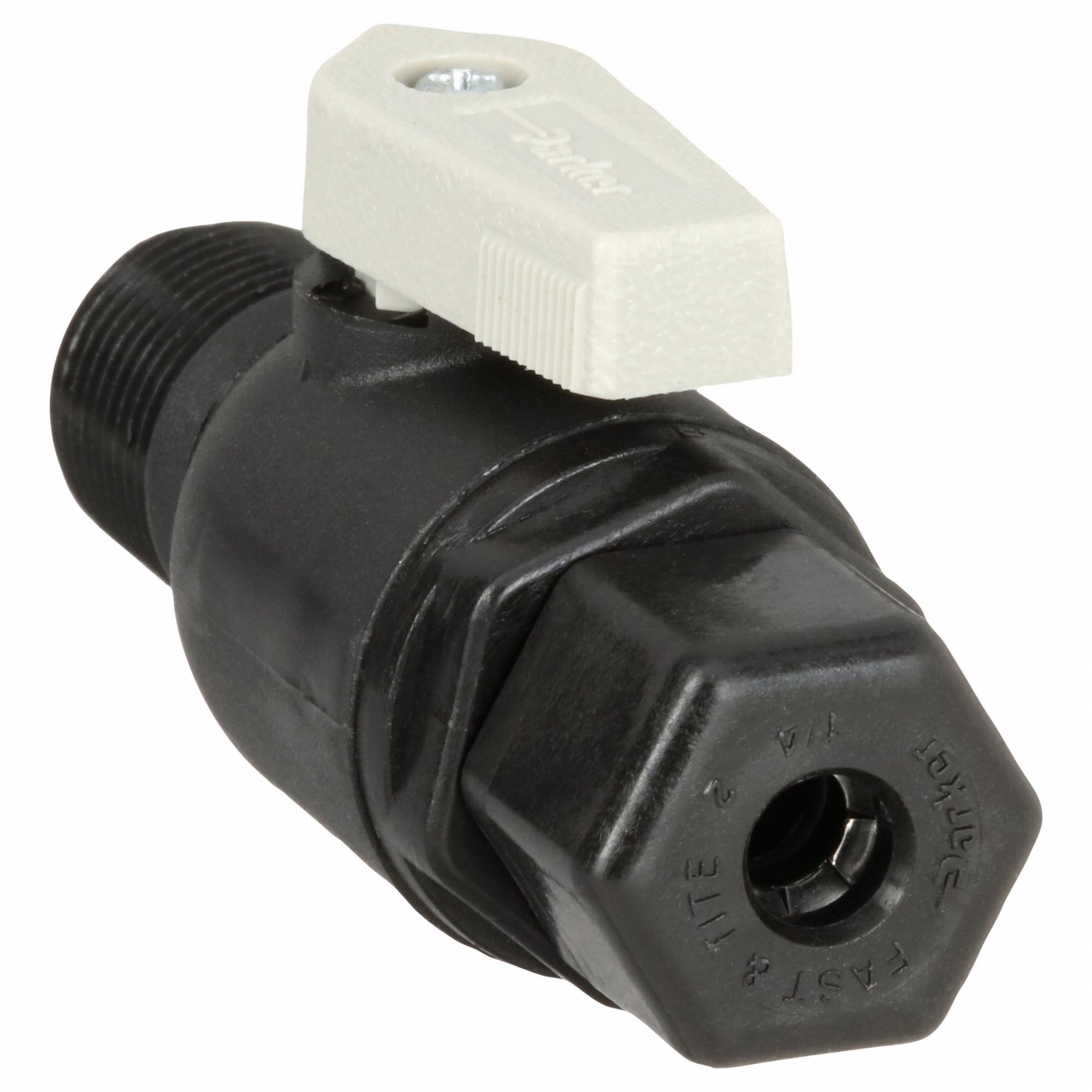 PARKER, 3/8 in, Polypropylene, Manual Two-Way Ball Valve - 792RM3 ...