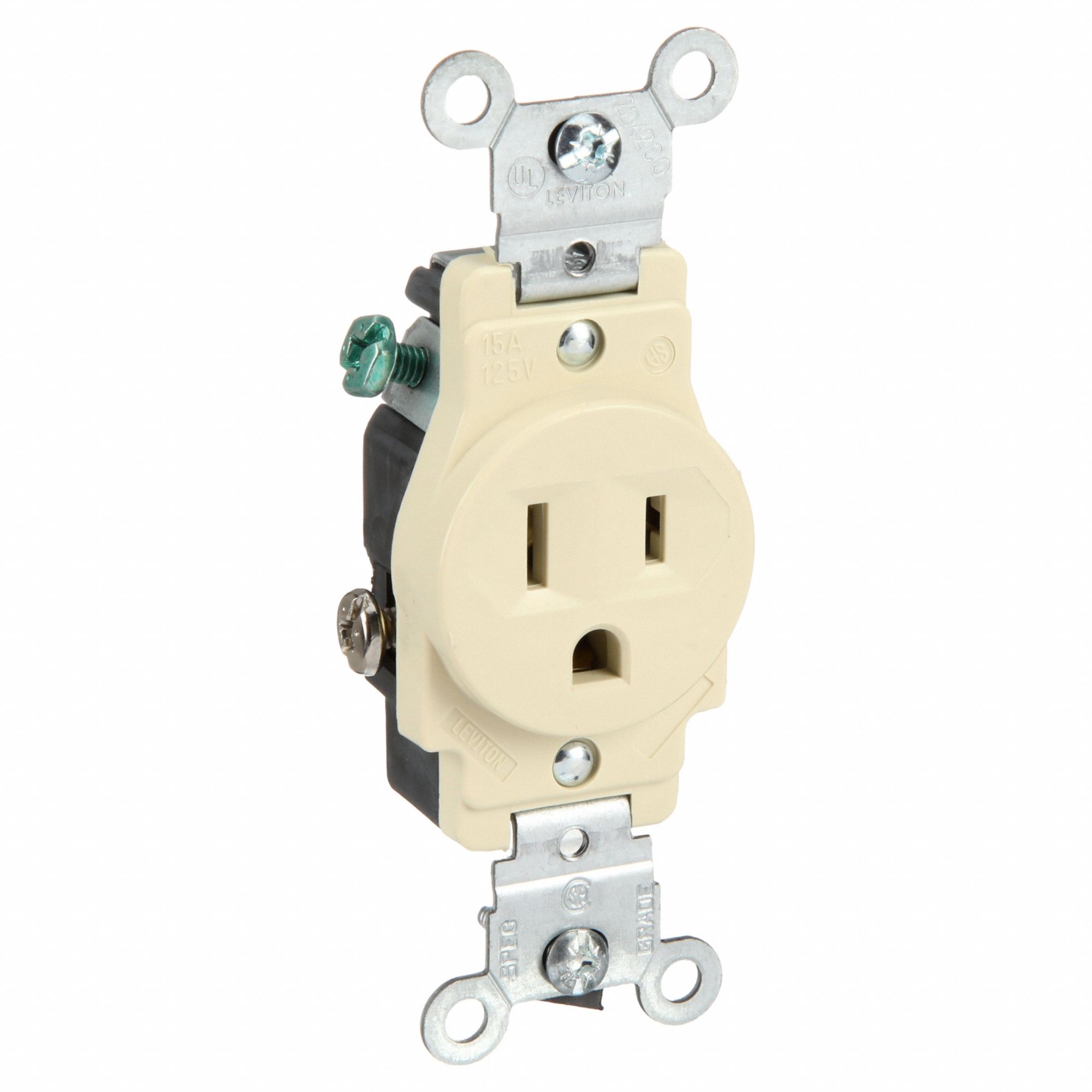 LEVITON, Single, Ivory, Receptacle - 792TH7|5015-I - Grainger