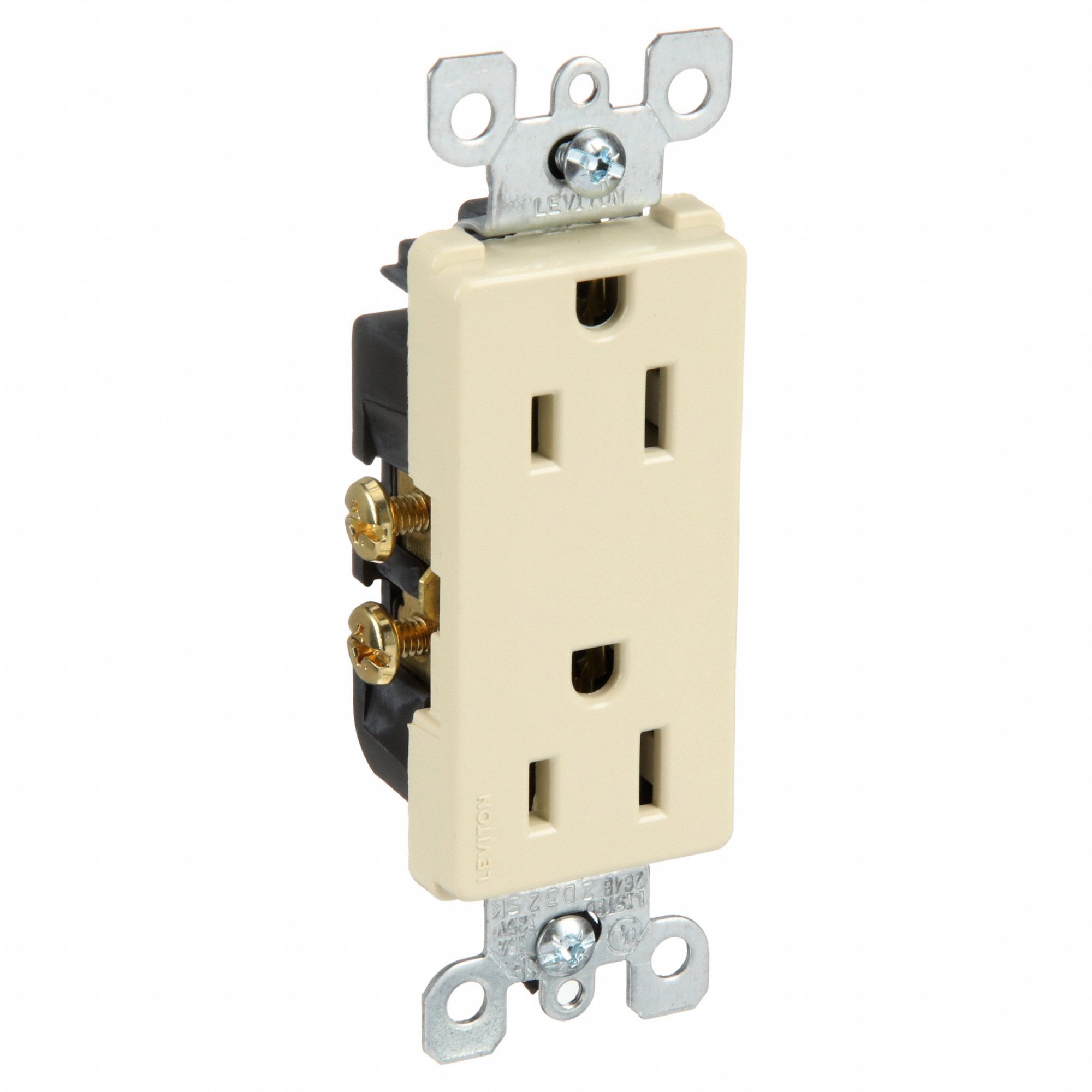 LEVITON, Decorator Duplex, Ivory, Receptacle - 792TP1|5325-I - Grainger
