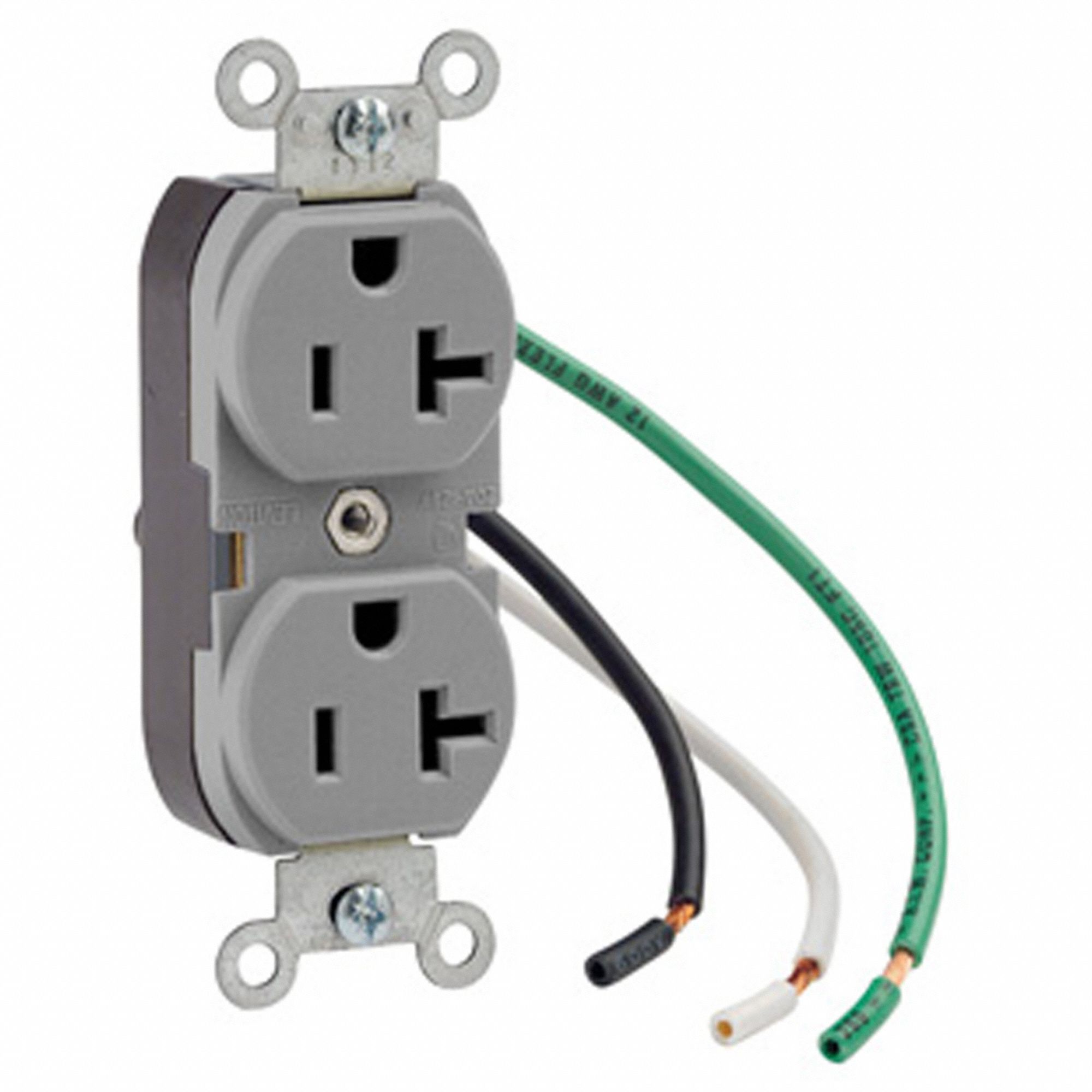 LEVITON, Duplex, Gray, Receptacle - 792TP4|5340-GY - Grainger