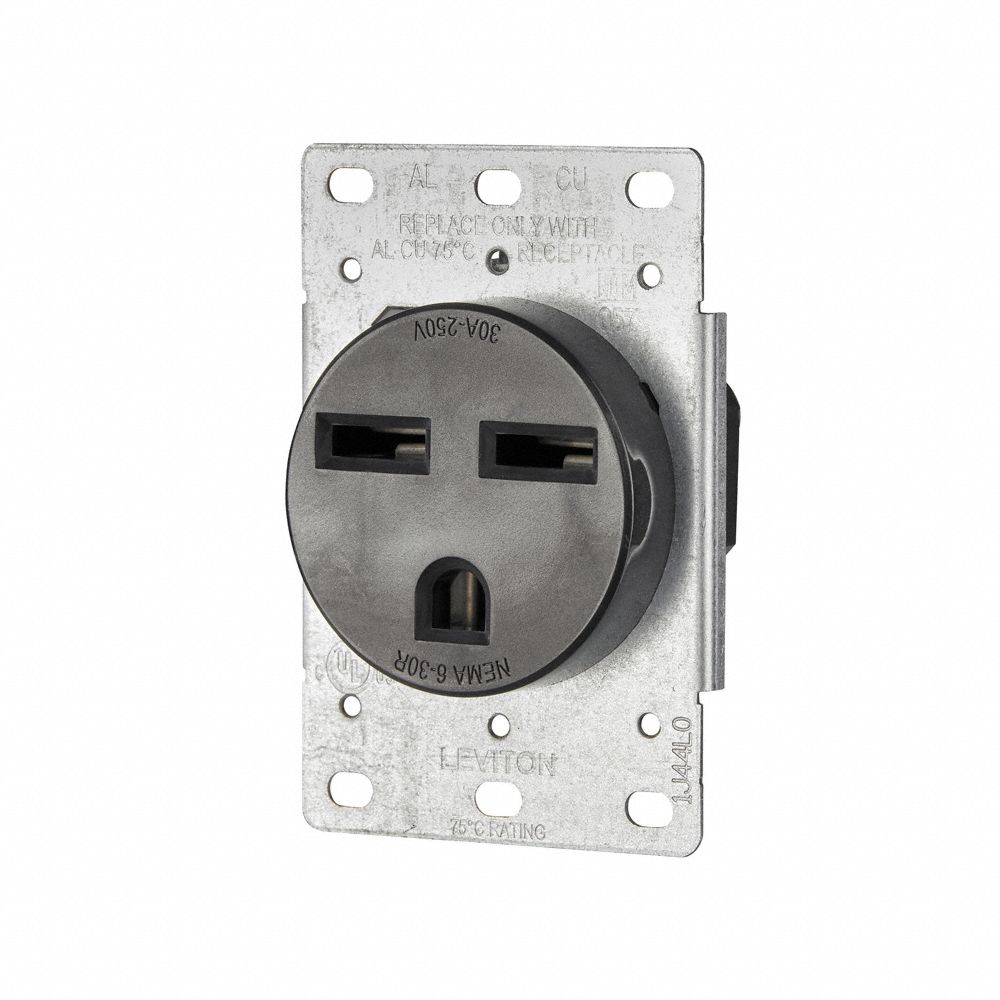 LEVITON, Single, Black, Receptacle - 792TU2|5372-S00 - Grainger