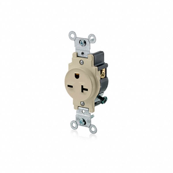 LEVITON, Single, Ivory, Receptacle - 792TW4|5821-I - Grainger