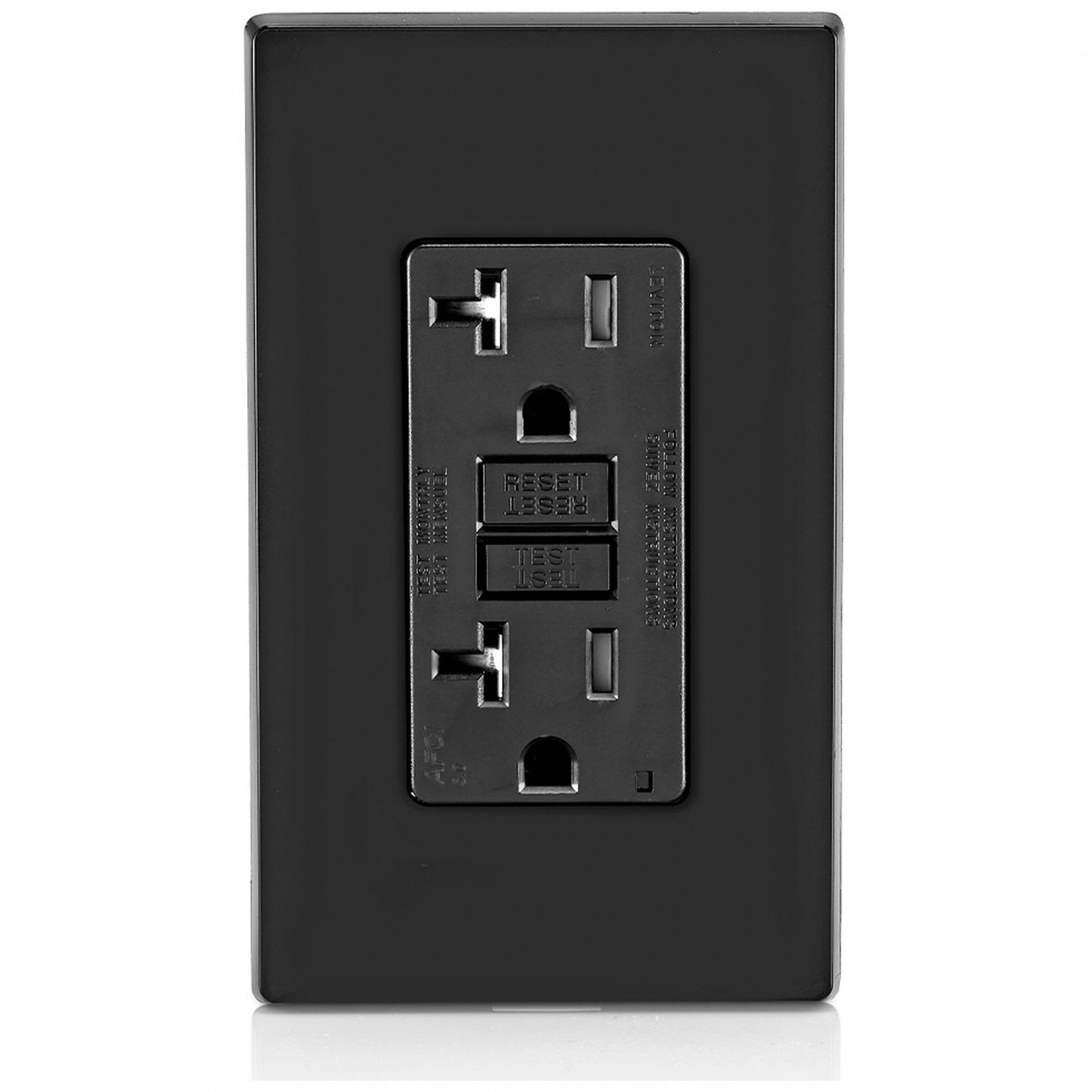 LEVITON, Decorator Duplex, Black, Receptacle - 792U77|AFTR2-E - Grainger