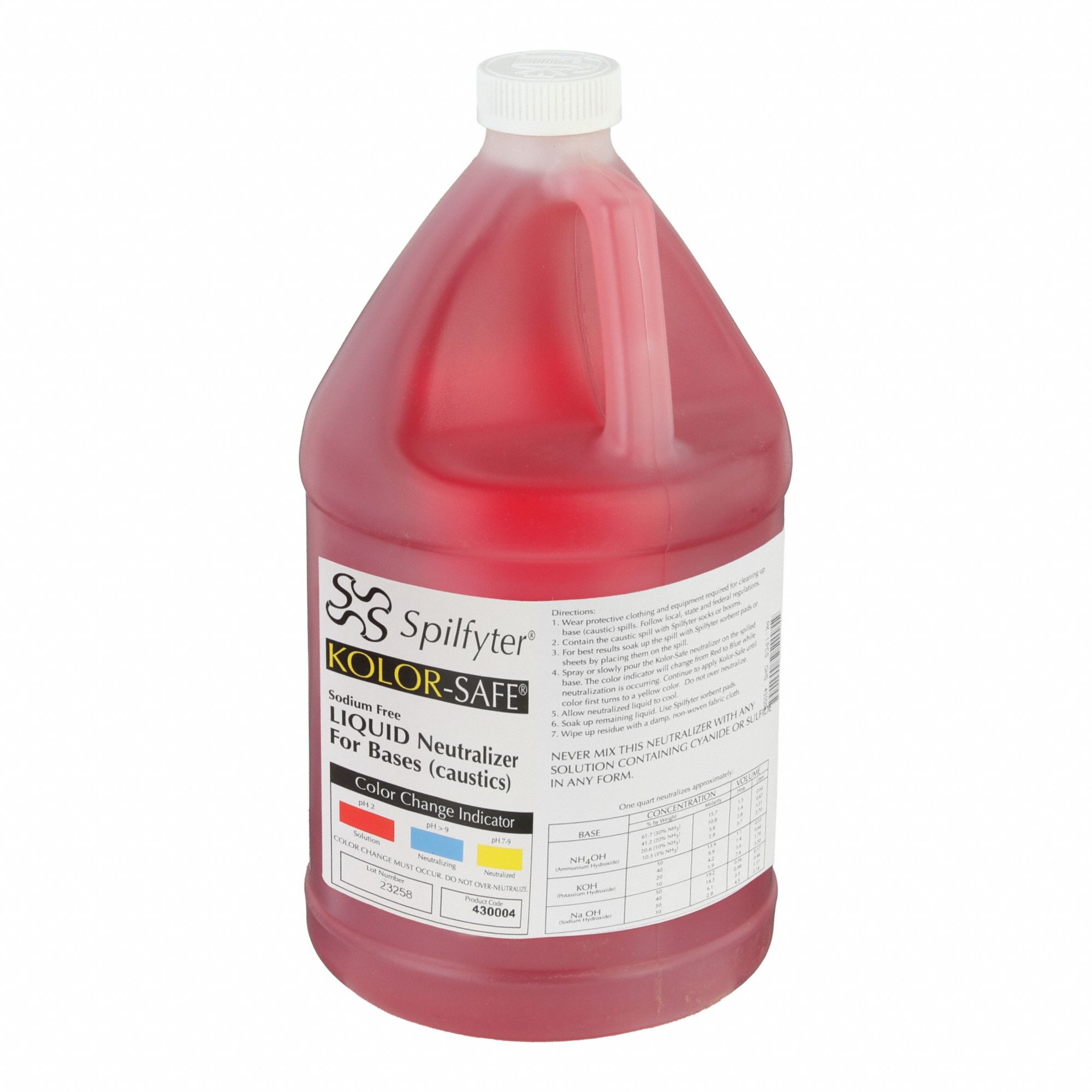 SPILFYTER, Liquid, 4 gal Box, Liquid Neutralizer - 792VM9|430004 - Grainger