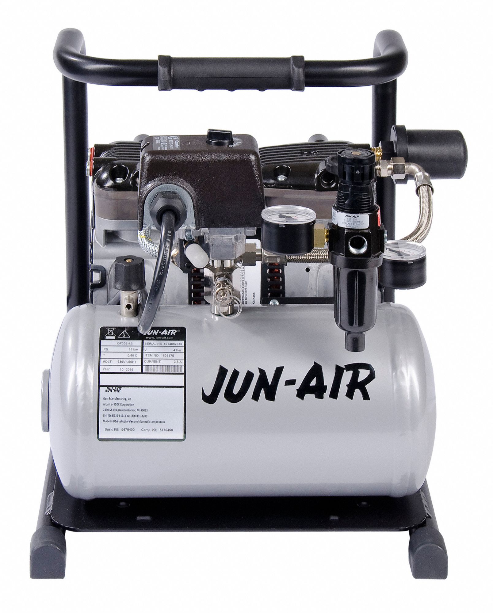 GAST, Oil Free, 1/2 hp, Oil-Free Rocking Piston Air Compressor - 792XW3 ...