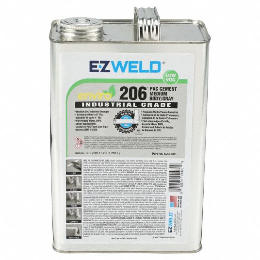 EZ WELD, Enviro 206 PVC Cement, 1 gal, Pipe Cement - 793DY9|EZ30605N ...