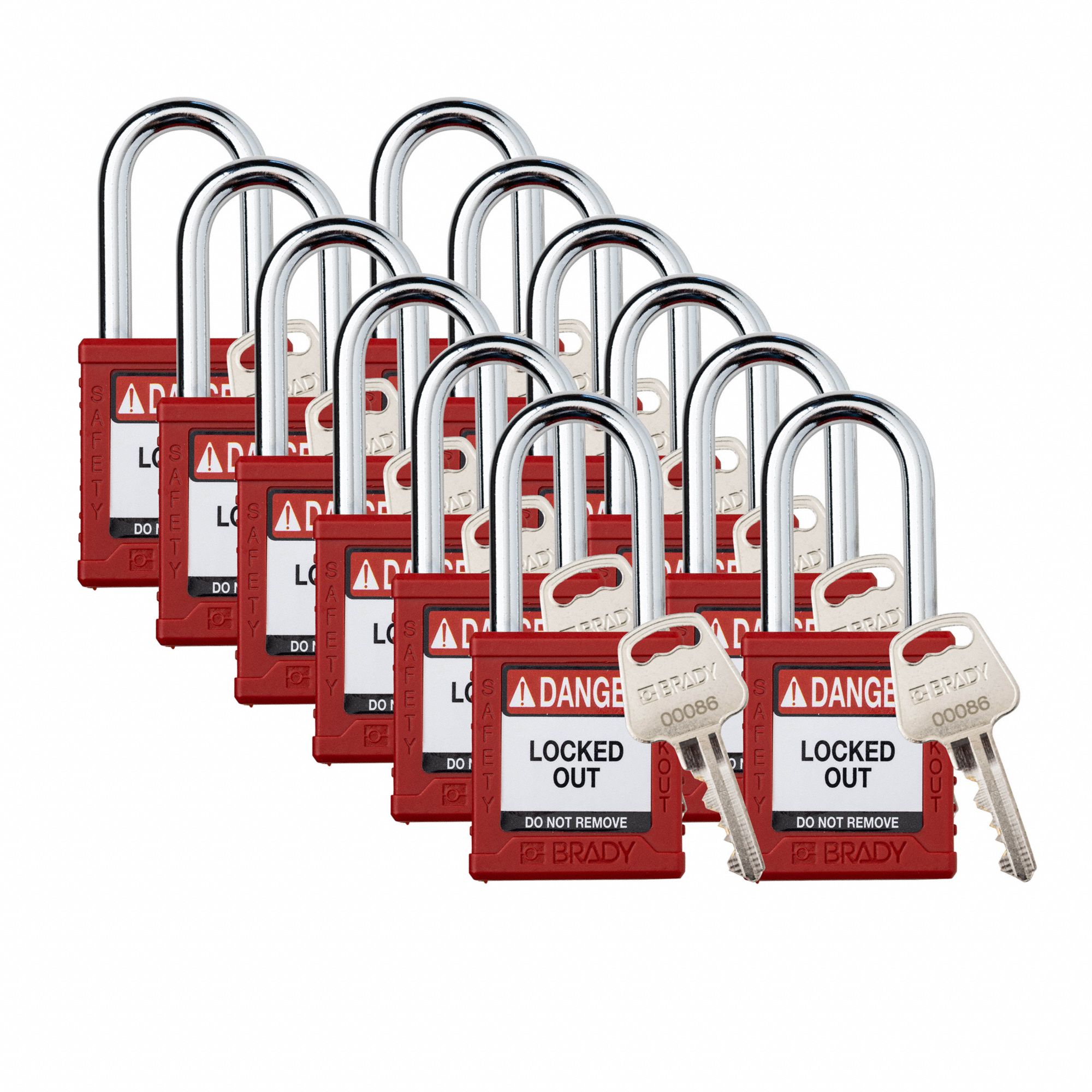 BRADY, Keyed Different, Nylon, Padlock - 793EC5|SDPL-RED-38ST-KD12 ...