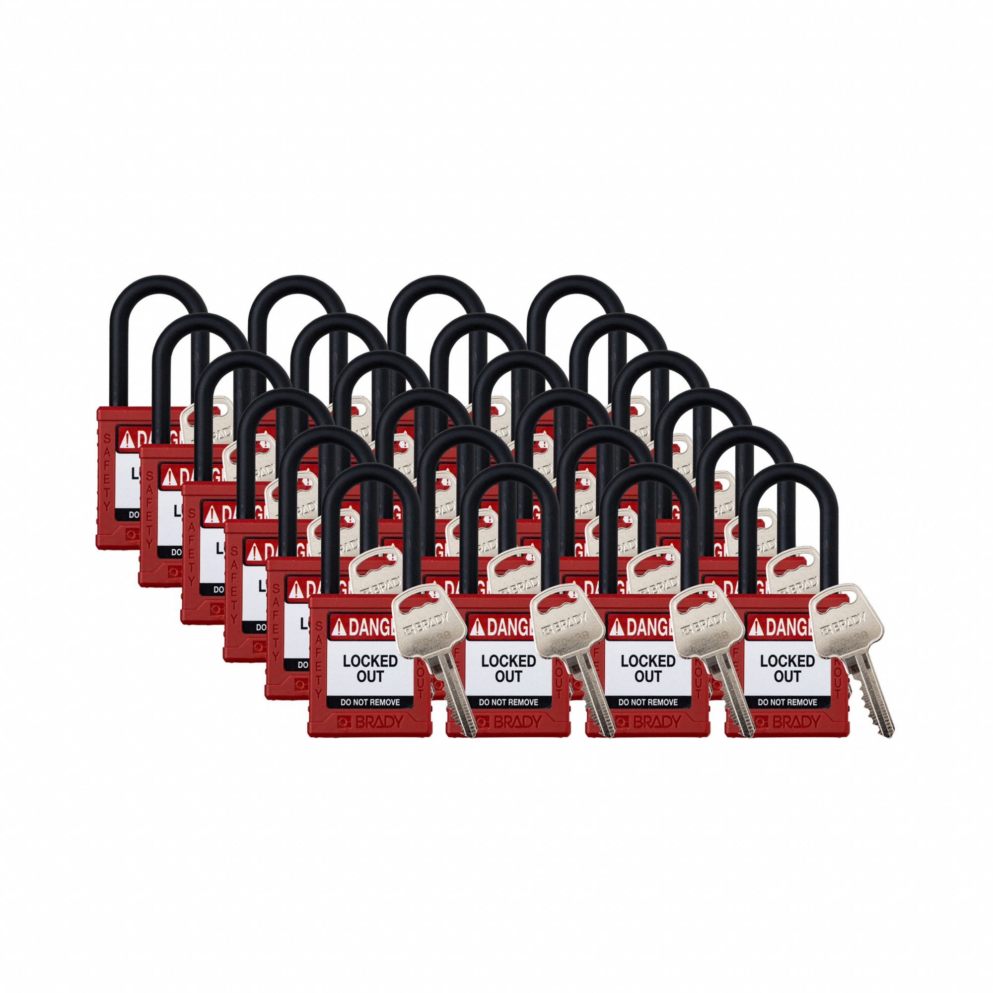 BRADY, Keyed Different, Nylon, Padlock - 793EE6|SDPL-RED-38PL-KD24 ...