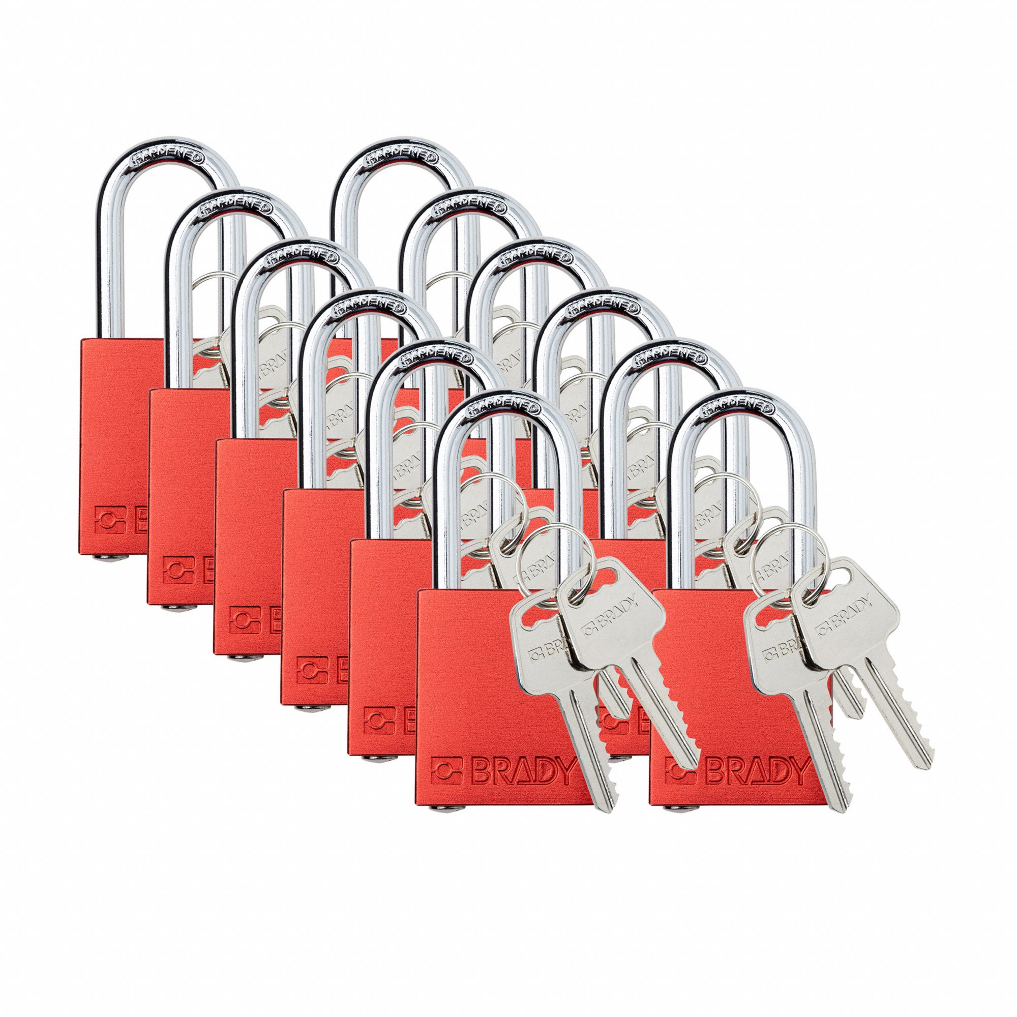 BRADY, Keyed Alike, Aluminum, Padlock - 793EG4|SDAL-RED-38ST-KA12 ...