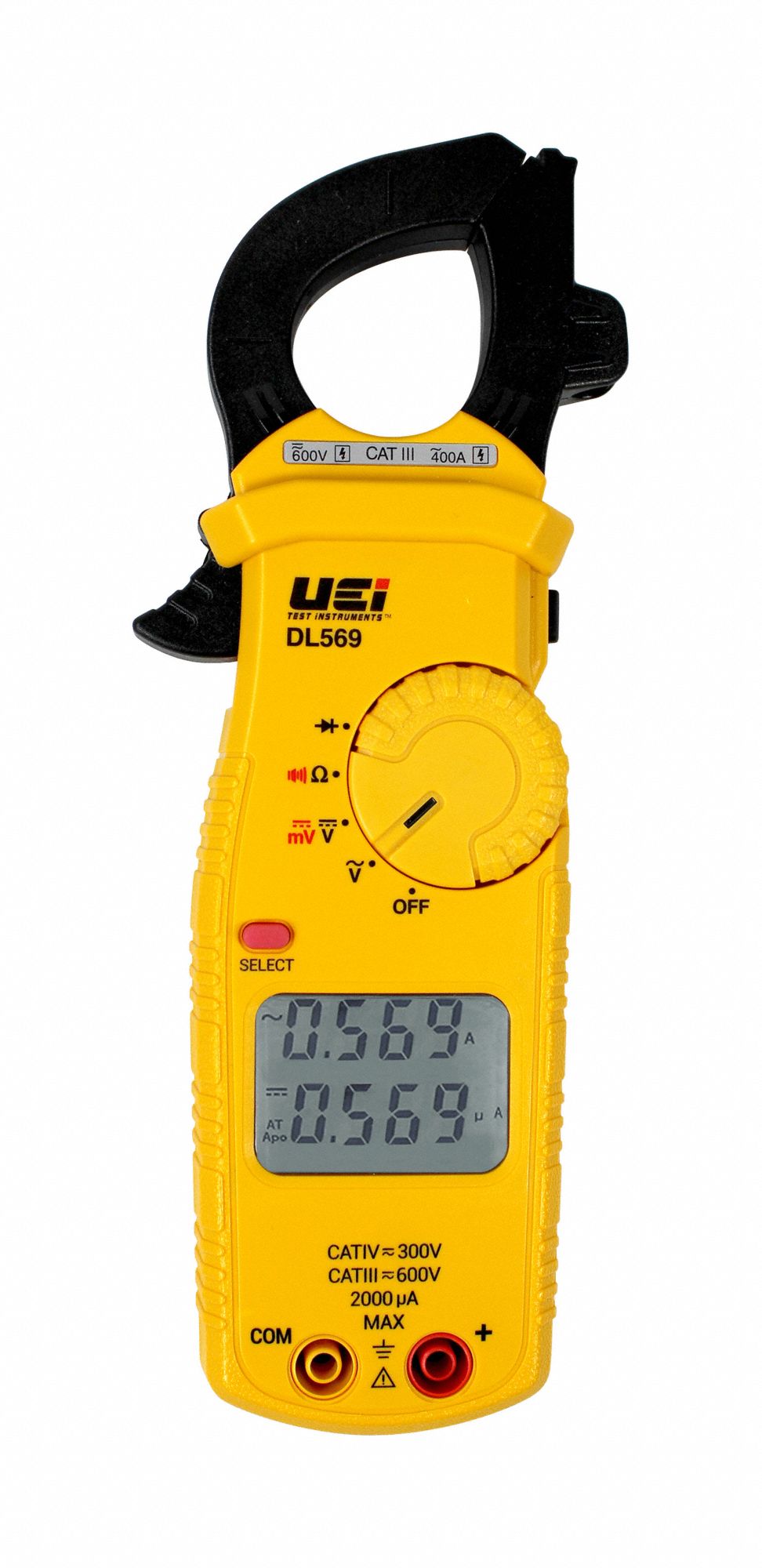 UEI TEST INSTRUMENTS, Clamp-Jaw Jaw, CAT III 600V/CAT IV 300V, Dual ...