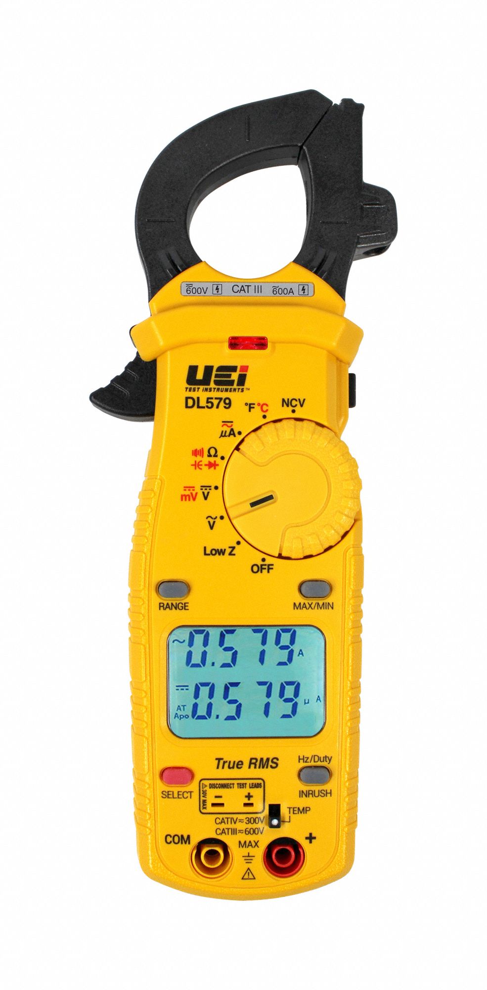 UEI TEST INSTRUMENTS, Clamp-Jaw Jaw, TRMS, True-RMS Dual Display 600A ...