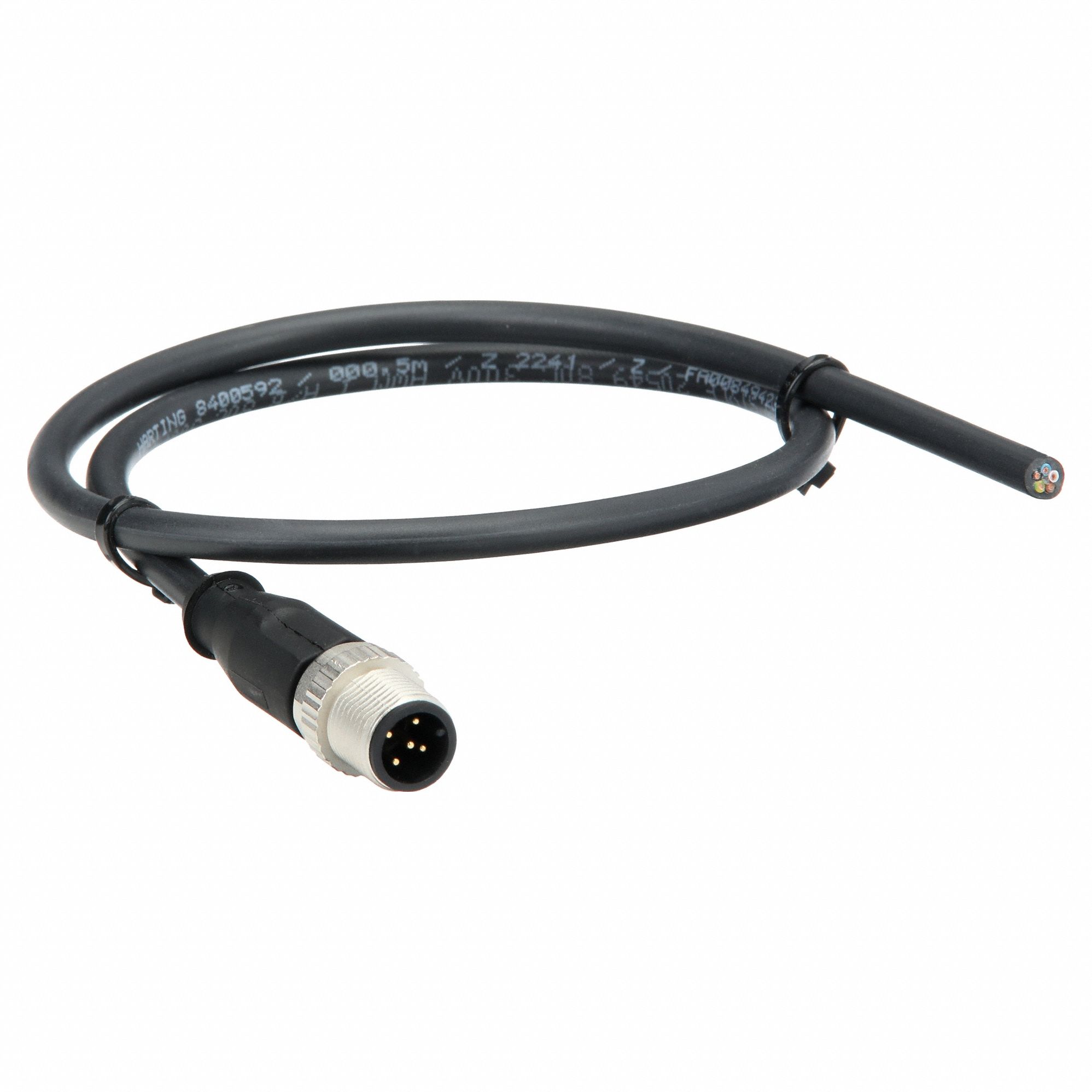 M12 Male Straight X Bare Wire, 5 Pins, Cordset - 793U04|21348400592010 ...