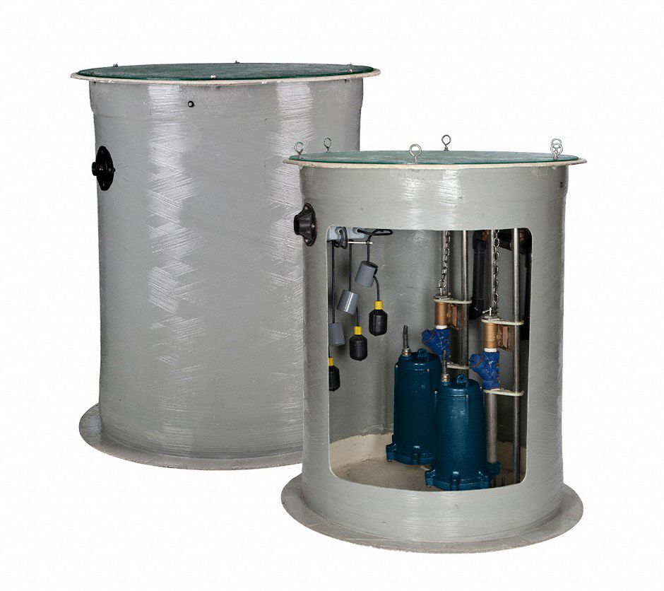 FRANKLIN ELECTRIC, Fiberglass, 2 hp, Grinder Pump System - 793V58 ...