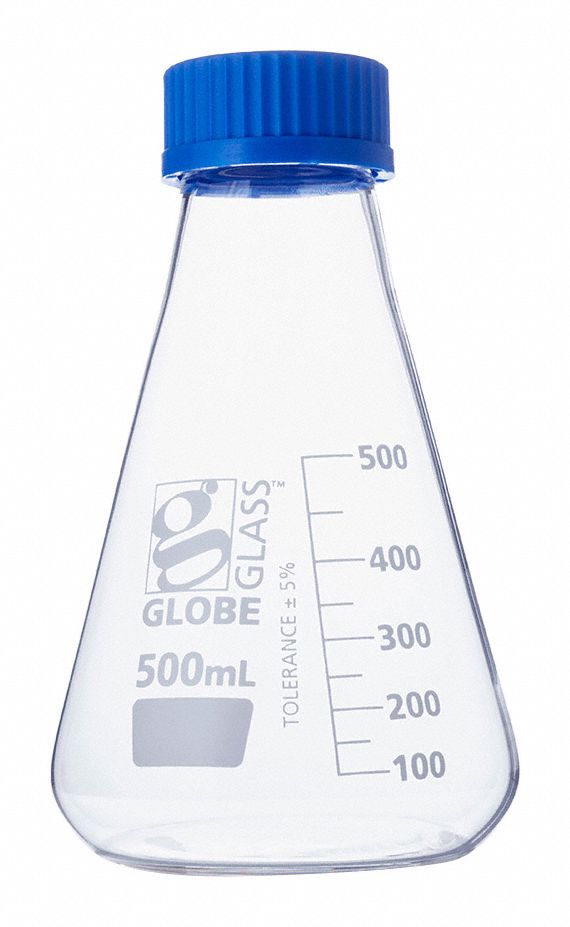 Glass, 500 mL Capacity - mL, Erlenmeyer Flask - 793W06|8420500 - Grainger