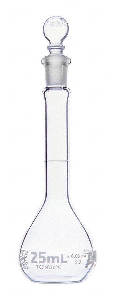 Glass, 25 mL Capacity - mL, Volumetric Flask - 793W21|8200025 - Grainger